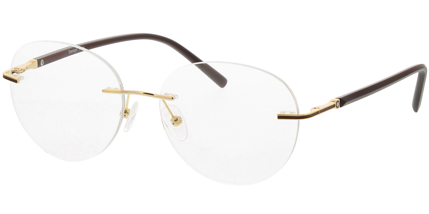 Shop Gold Rimless Round UltimateView™ Single Vision Glasses Online